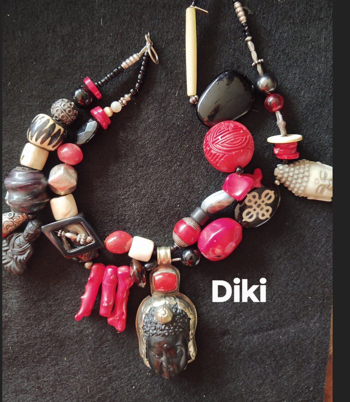 Custom One of A Kind Buddha Necklace. Coral Jewelry. Zen. Designer ...