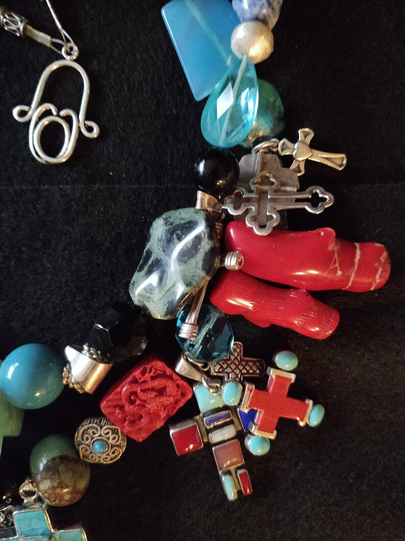 Multi Stone Necklace. Wearable Art. Designer Gemstone Jewelry. One of A ...