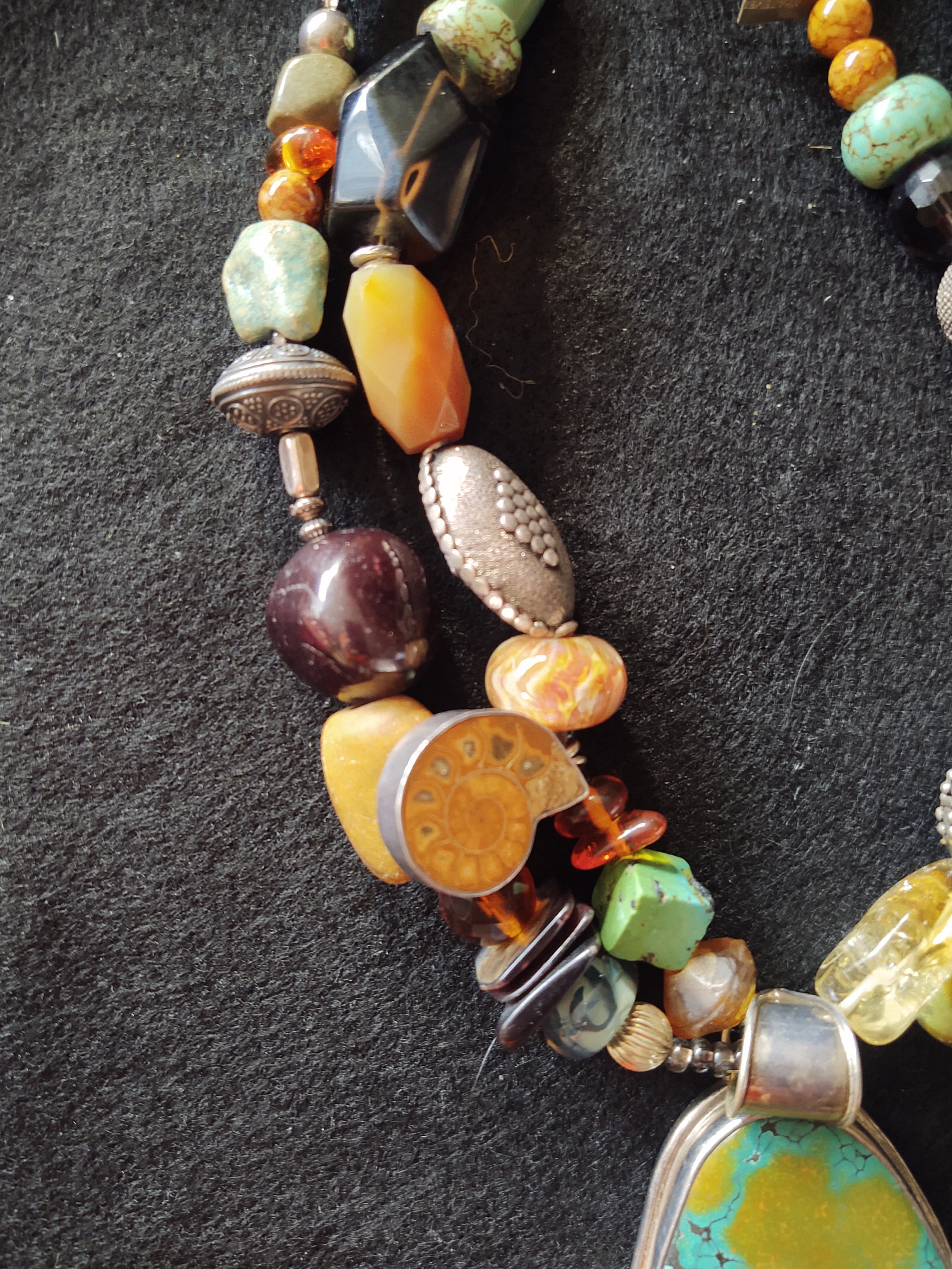 Beaded Necklace. Custom Designer Turquoise One of A Kind Neck Art ...