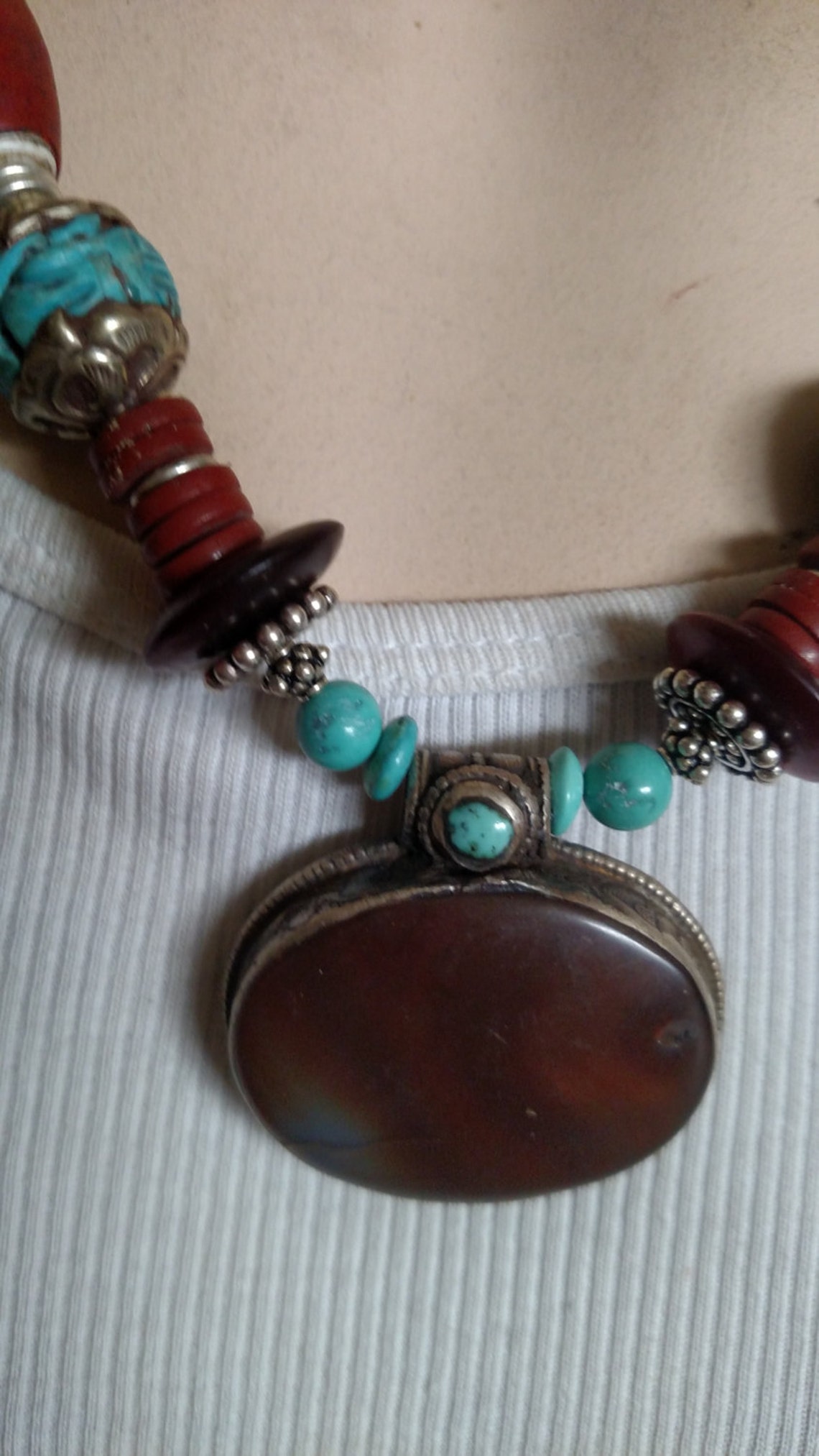 Vintage Tibetan Necklace. Wearable Art. Simple And Sassy. | Etsy