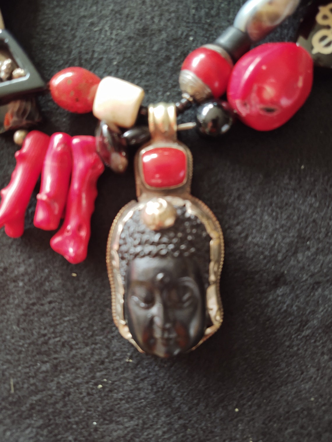 Custom One of A Kind Buddha Necklace. Coral Jewelry. Zen. Designer ...