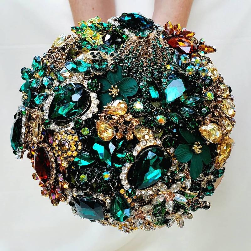 Gold Brooch Bouquet - Etsy