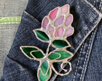 Stained Glass Flower Brooch. Lotus Stained Glass Art Stained Glass ...