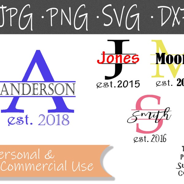 Split Monogram Alphabet Svg - Etsy