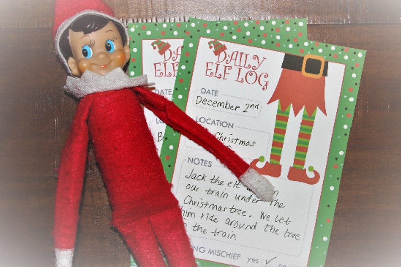 Elf Daily Log Printable, Christmas Elf Ideas (5x7 PDF) - Etsy Israel