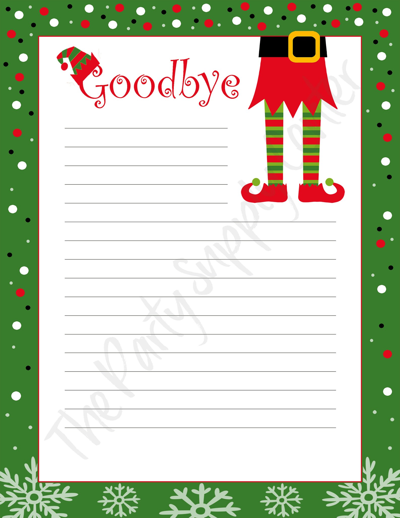 Elf Goodbye Letter Printable, Elf Goodbye Printable, Elf Goodbye ...