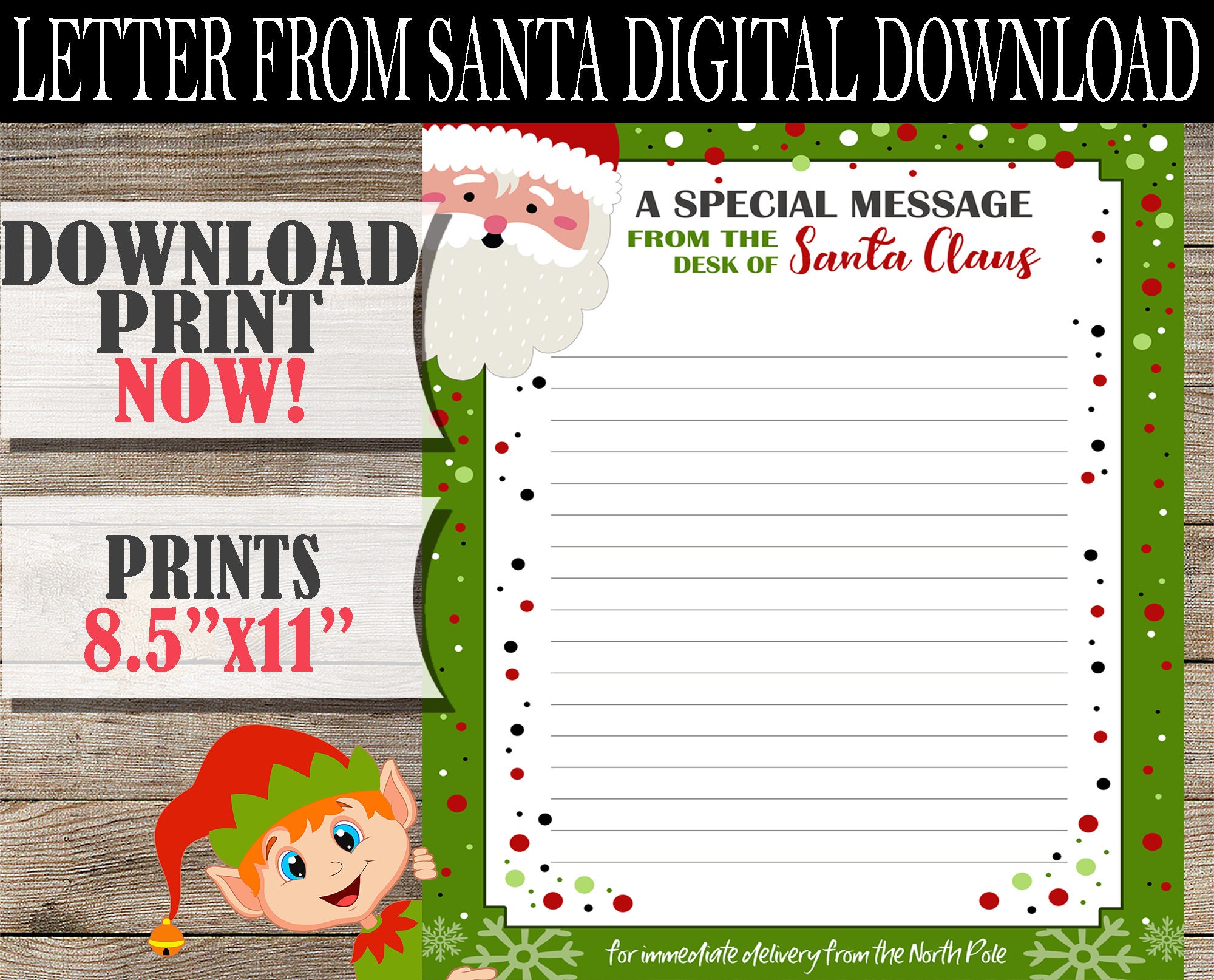 Letter From Santa Template Printable, Letter From Santa, Santa Letter ...