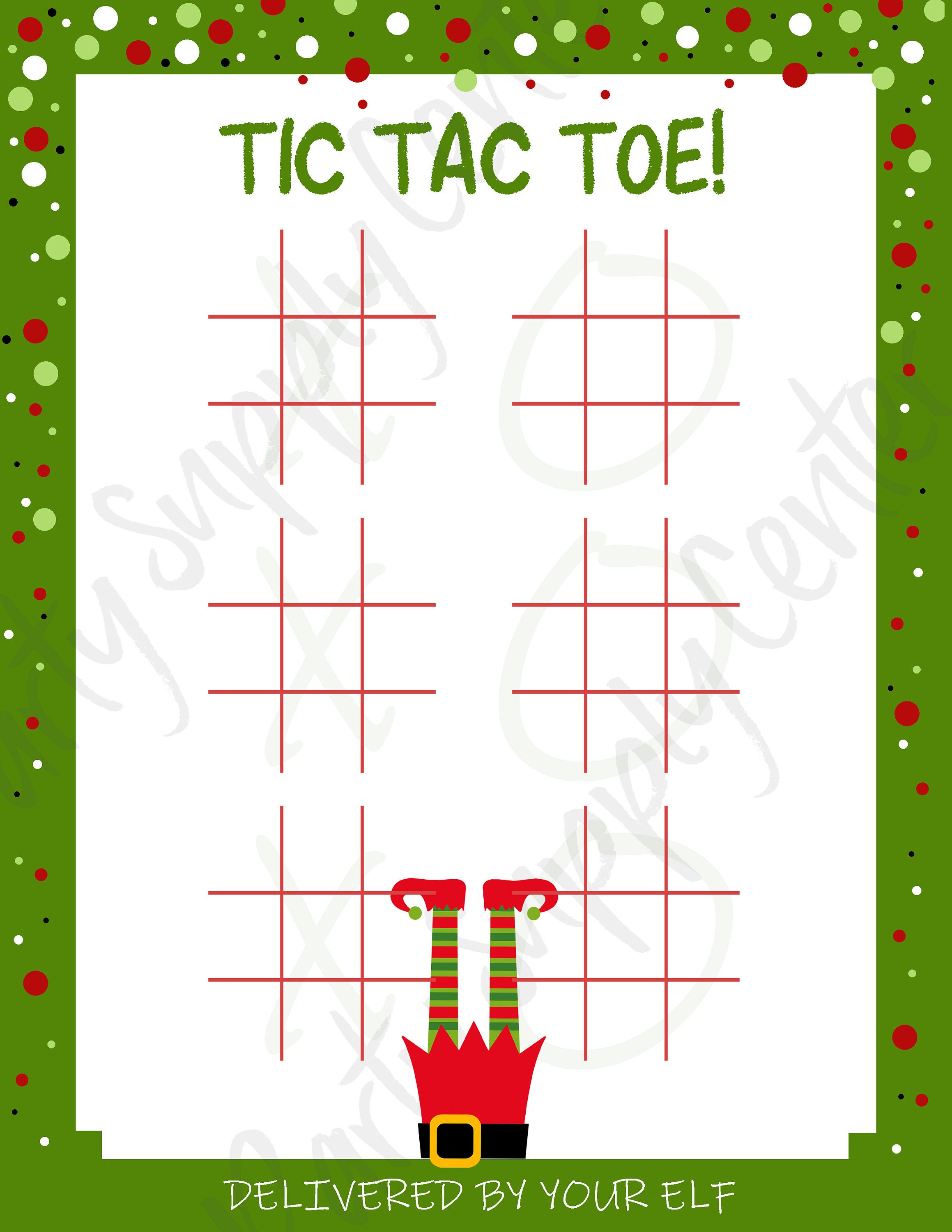 Elf Tic-tac-toe Printable, Kids Game From Elf, Elf Printable, Elf Tic ...