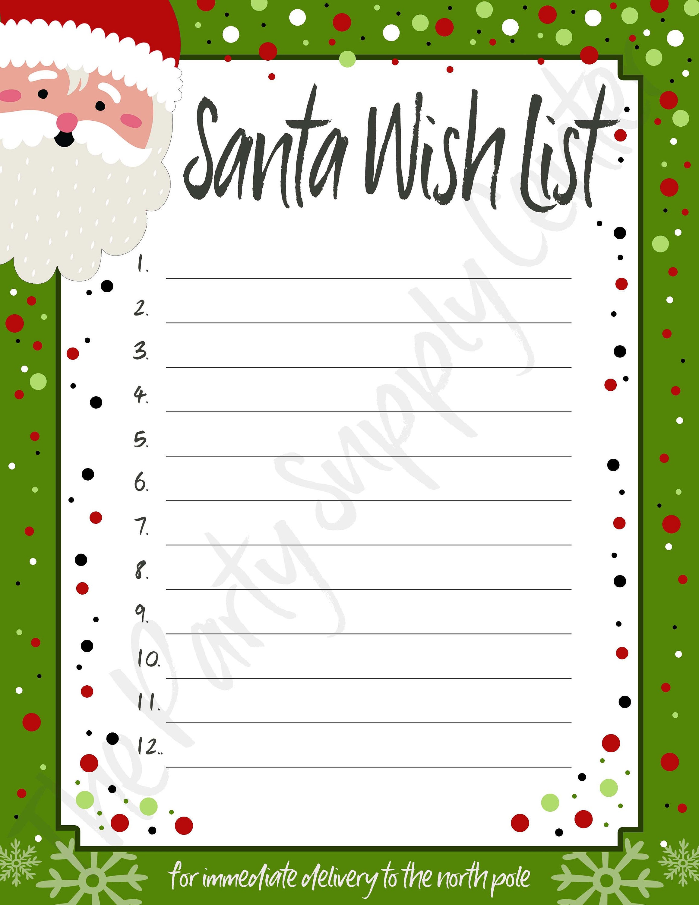 Santa Wish List Printable, Letter to Santa, Santa List, Christmas Santa ...