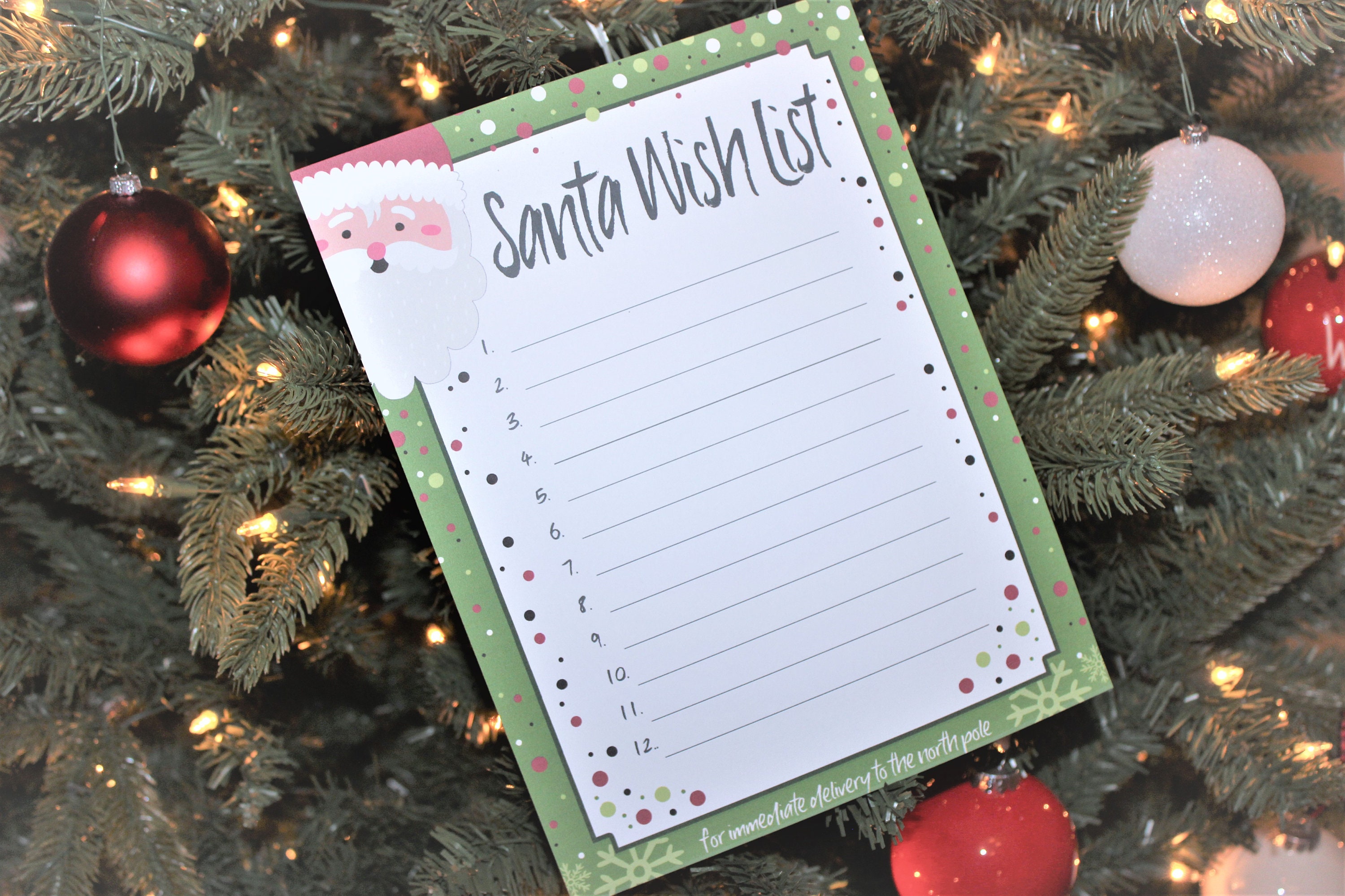 Santa Wish List Printable, Letter to Santa, Santa List, Christmas Santa ...