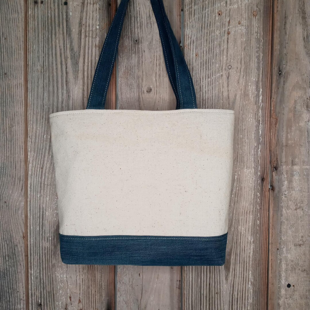 Recycled Vintage Blank Seed Sack, Jeans and Red Scrubs Shoulder/tote ...