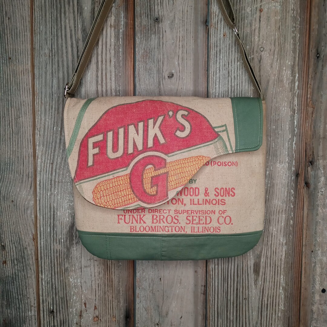1950's Funk's G Corn Seed Sack Upcycled Messenger Bag - Etsy