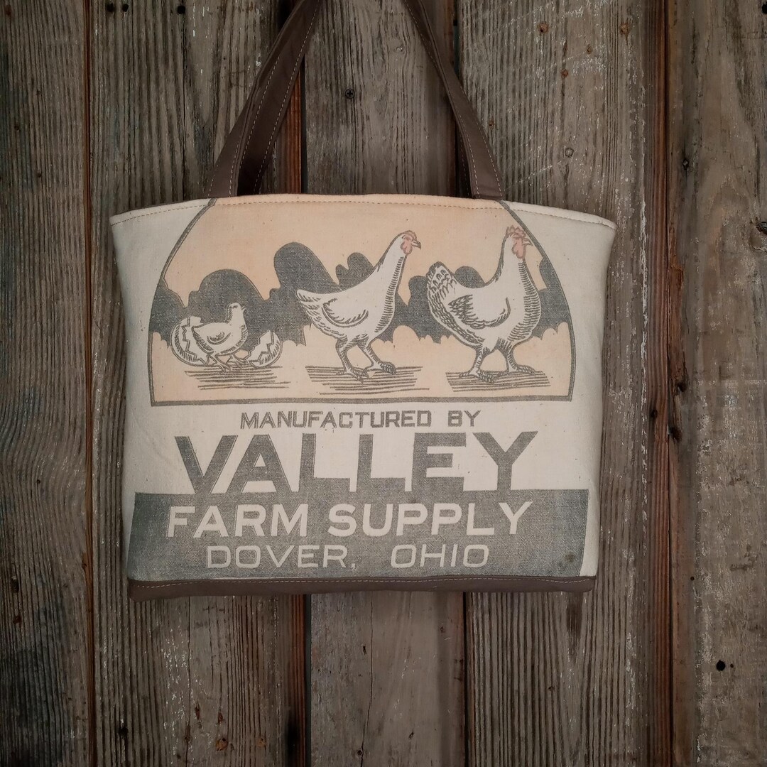 Vintage Valley Farm Supply Feed Sack Upcycled Market Bag - Etsy