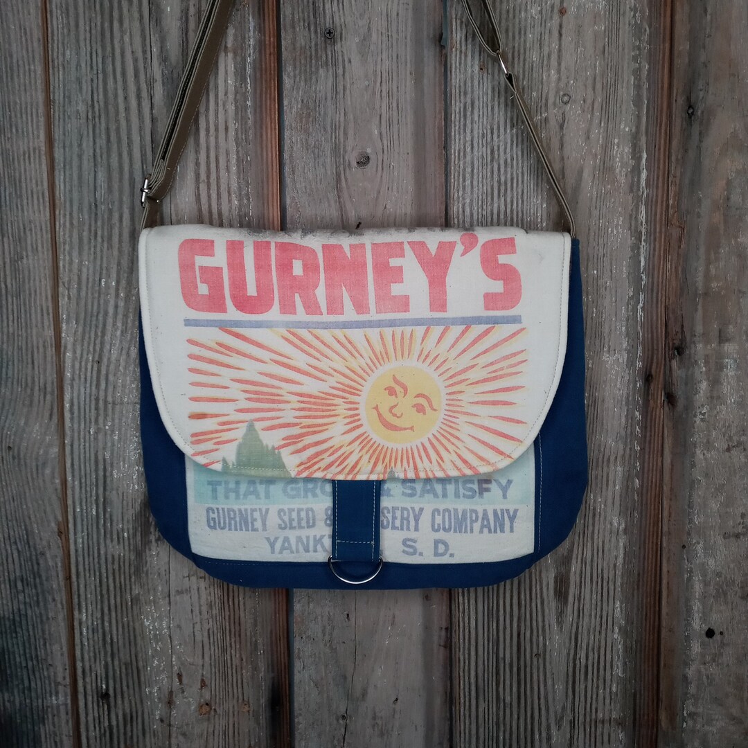 1940's Gurney's Seed Sack Upcycled Messenger Bag - Etsy