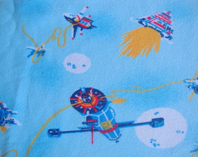 Vintage 80s Space Shuttle Fabric Astronaut in Orbit Jet Pack Moon Rover ...