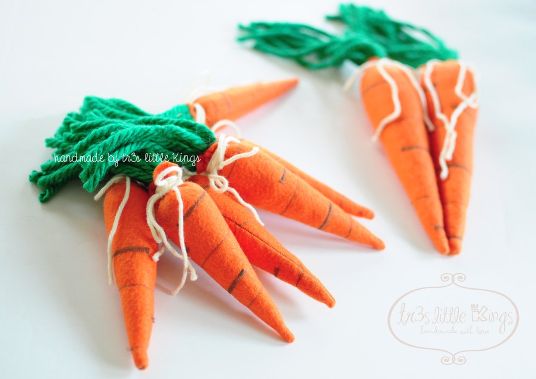 Easter Felt Carrot, Easter Photo Props - Orange, Green, Carrot Plush ...