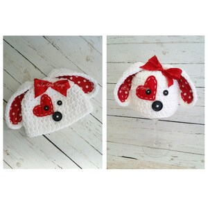 Valentines Puppy Hat Newborn Hat, Valentines Photo Prop, Puppy Love ...