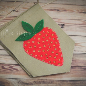 Strawberry Banner Strawberries Garland Pennant Summer Props Picnic Prop ...