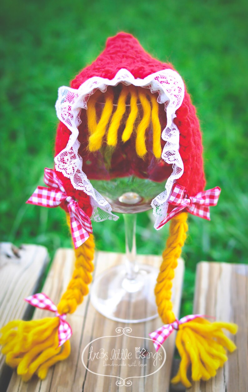 Red Bonnet Newborn Baby Girl Lace Bonnet Red White - Etsy
