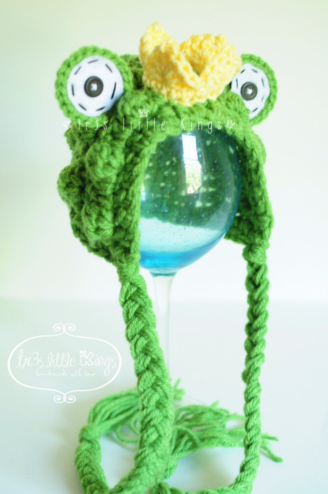 Frog Prince Bonnet Hat Frog With Crown Newborn Hat, Newborn Baby Boy ...