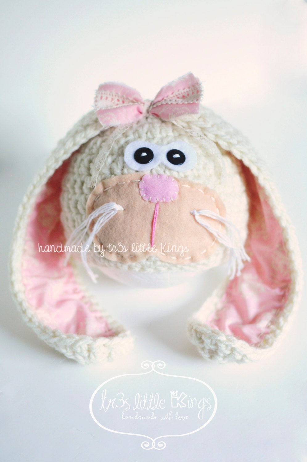 BUNNY Hat With Floppy Ears Easter Bunny Girl Easter Photo Props Baby ...