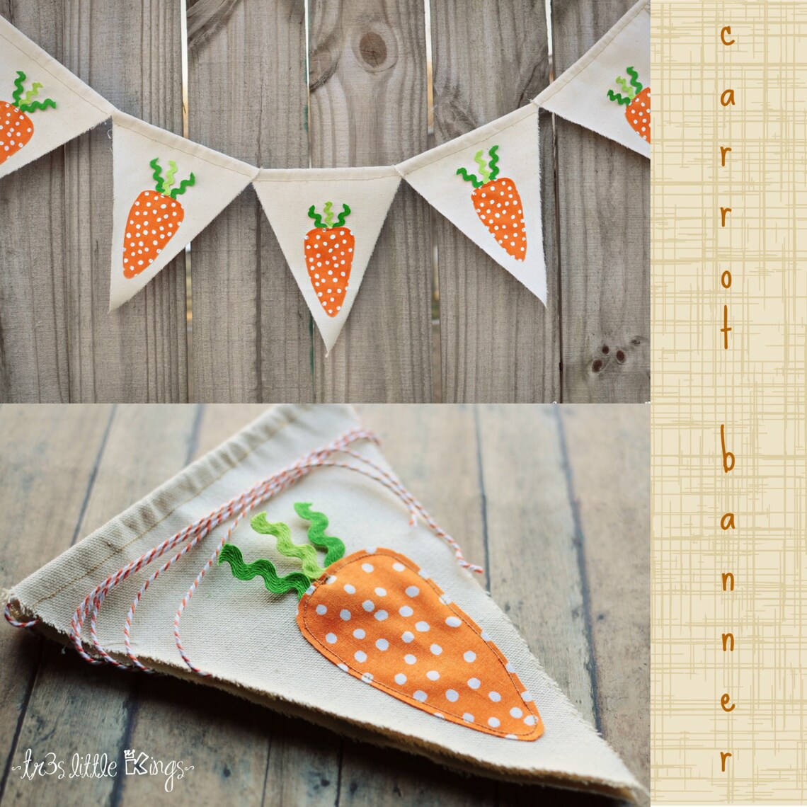 Carrot Banner, Carrot Garland Pennant Carrot Bunting Easter Carrots ...