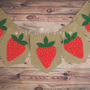Strawberry Banner Strawberries Garland Pennant Summer Props Picnic Prop ...