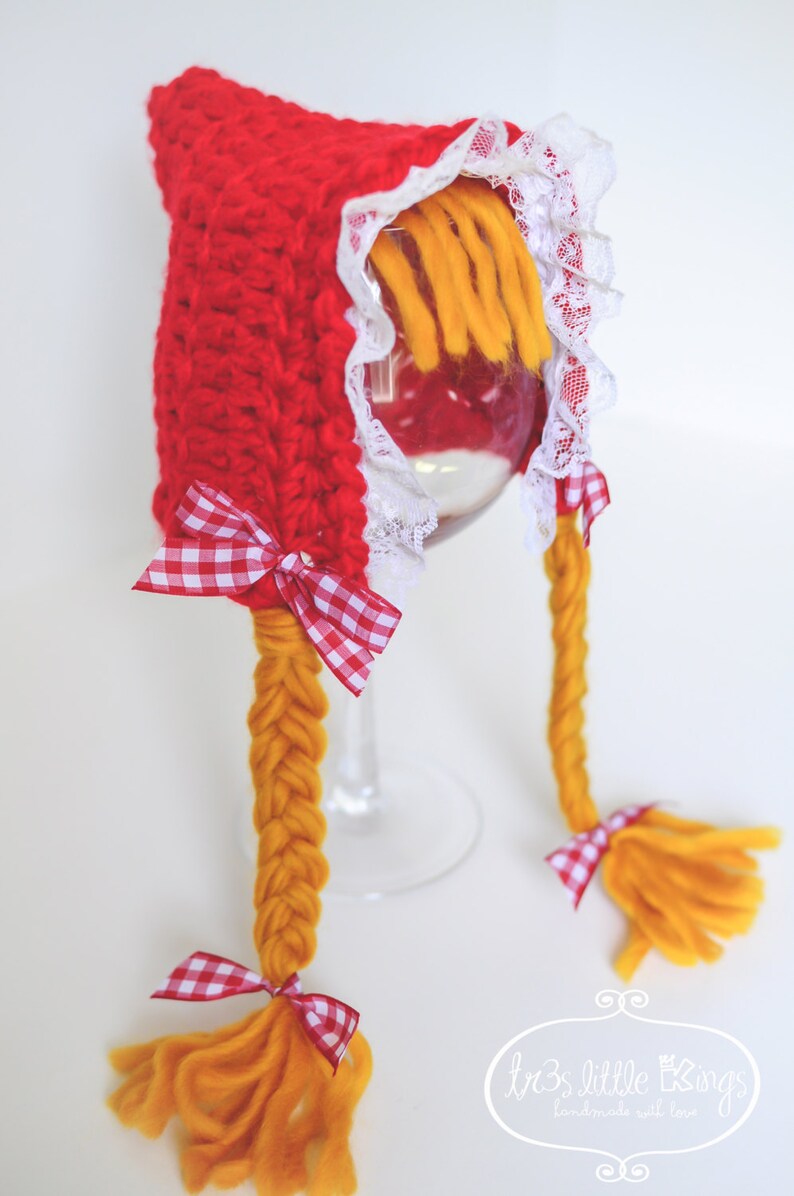 Red Bonnet Newborn Baby Girl Lace Bonnet Red White - Etsy