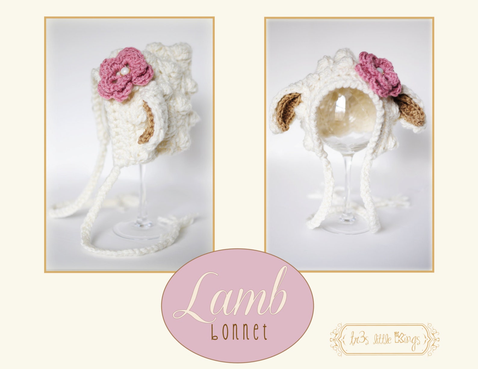 Lamb Bonnet Baby Girl or Boy,easter Baby Hat, Easter Photo Props With ...