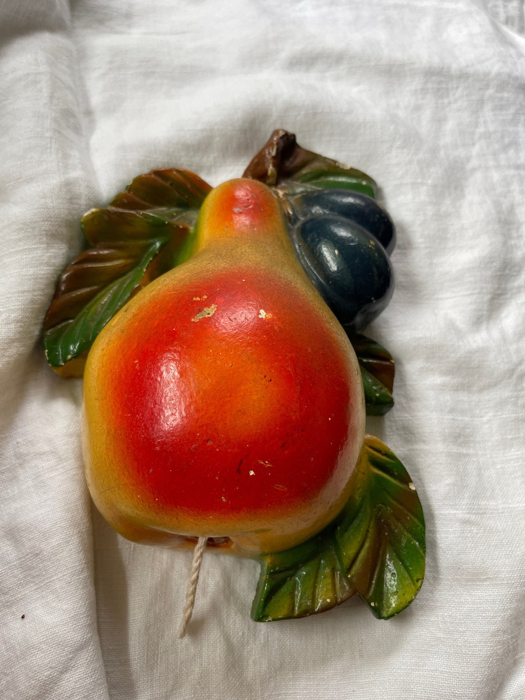 Chalkware Pear Fruit String Holder Wall Decor - Etsy