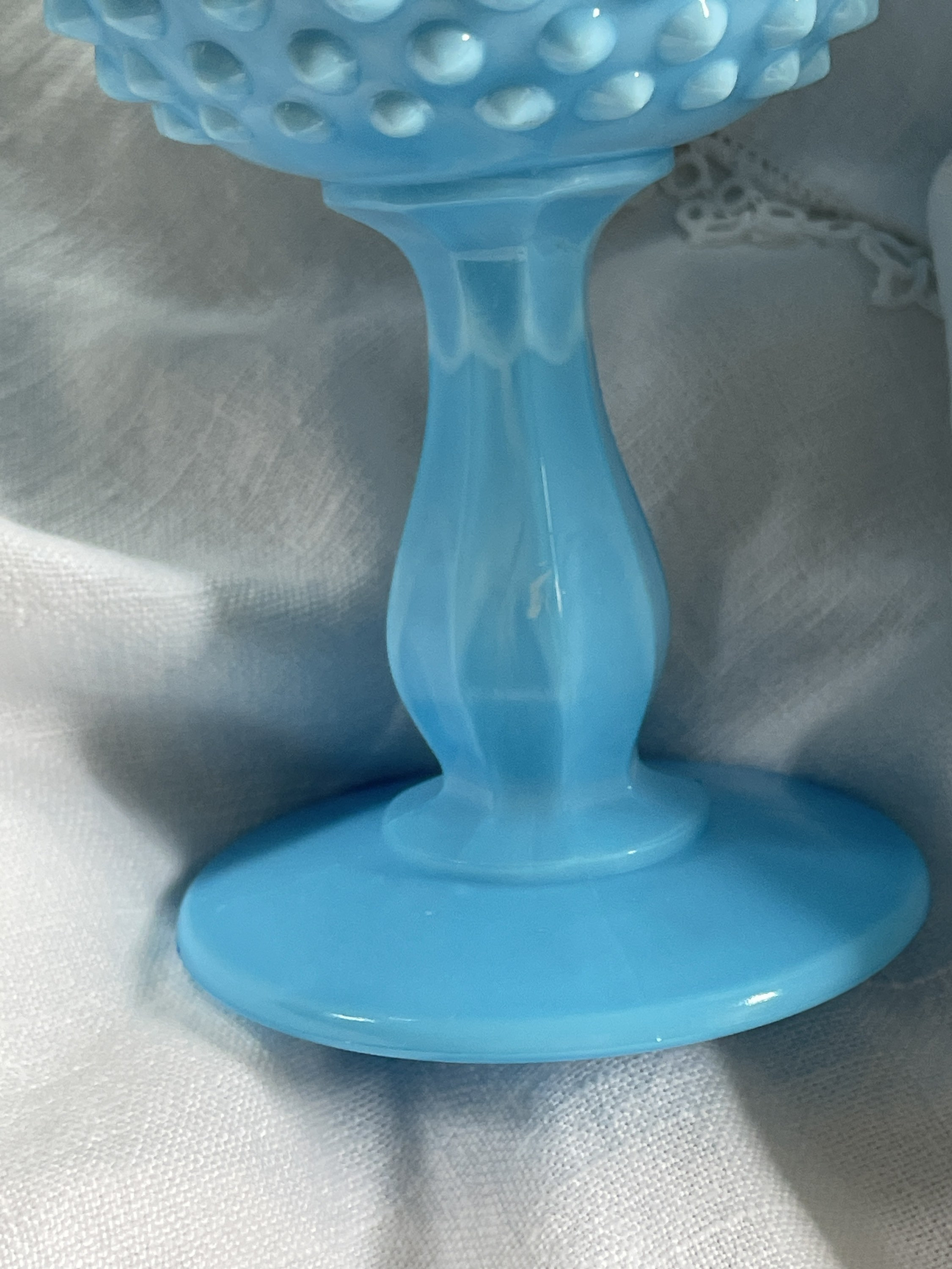 Fenton Blue Marble Hobnail Footed Comportblue Slag Glass - Etsy