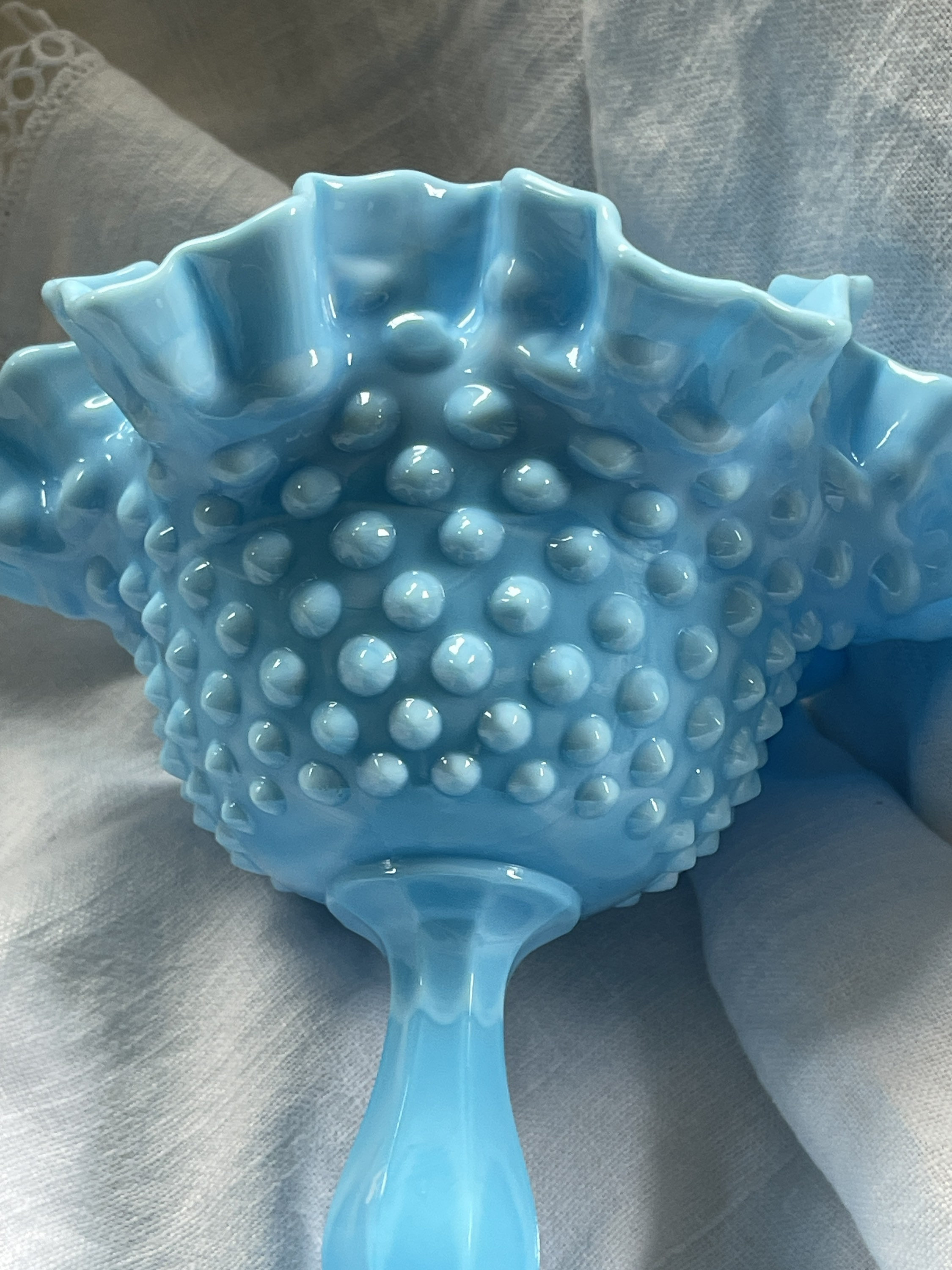 Fenton Blue Marble Hobnail Footed Comportblue Slag Glass - Etsy