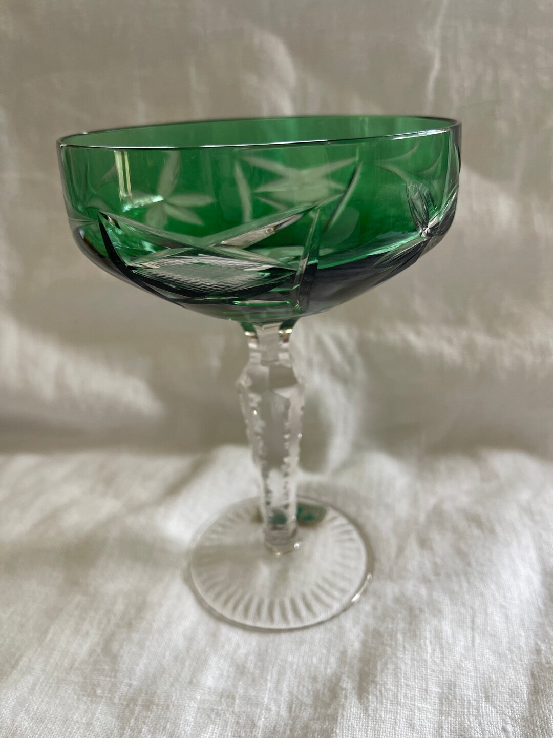 Emerald Green Cut Crystal Tall Candy Dish - Etsy