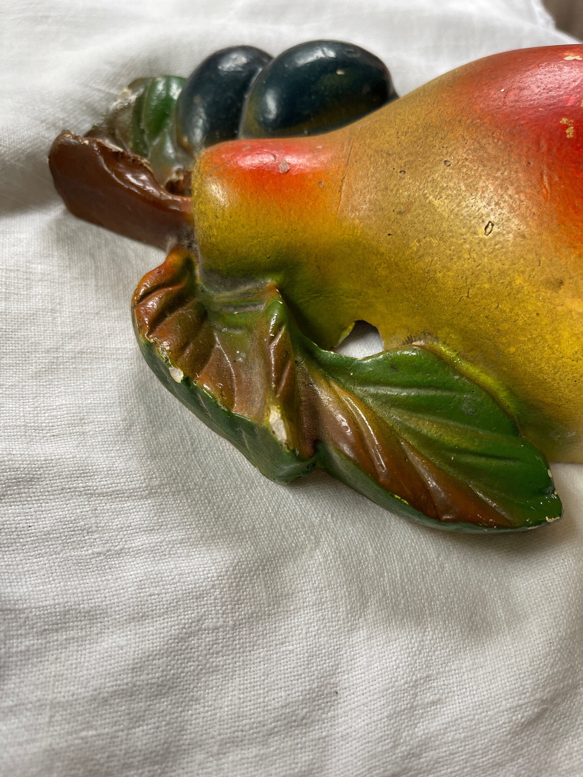 Chalkware Pear Fruit String Holder Wall Decor - Etsy