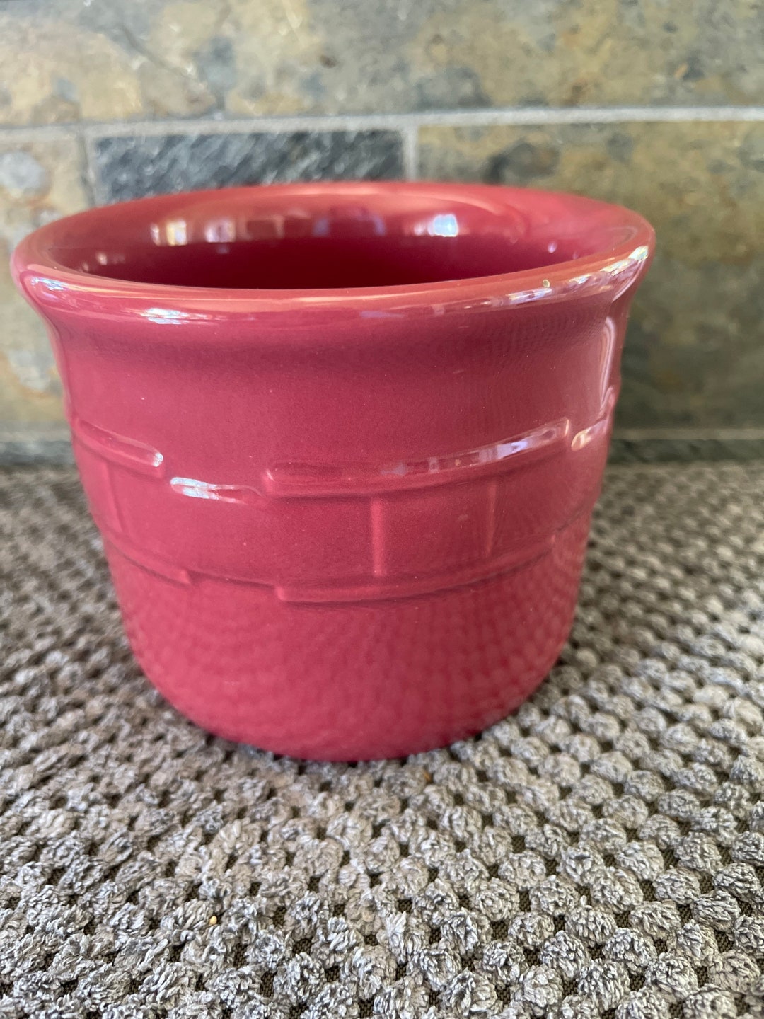 Longaberger Pottery Crock With Paprika Red - Etsy