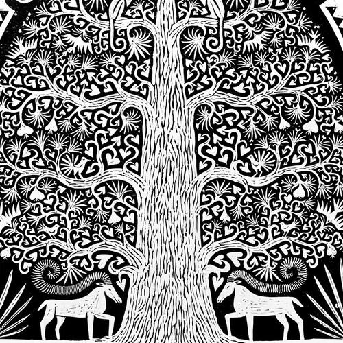Large Linocut Print Big Linocut Print Tree of Life Print - Etsy
