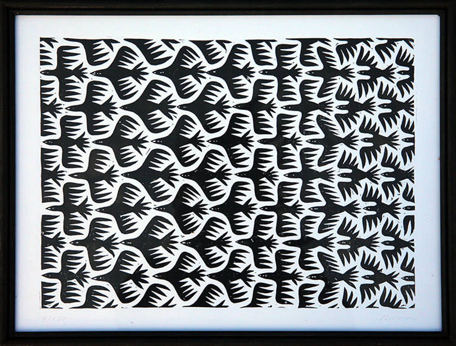 Murmuration Print Starling Linocut Print Linocut Bird - Etsy