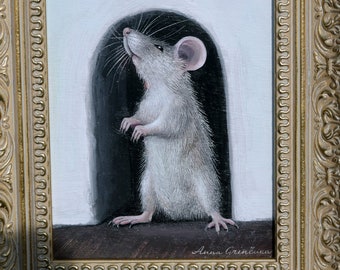 B25: Tranquil Art Print Cute Rat/mouse Art Print Colour Pencil Style - Etsy