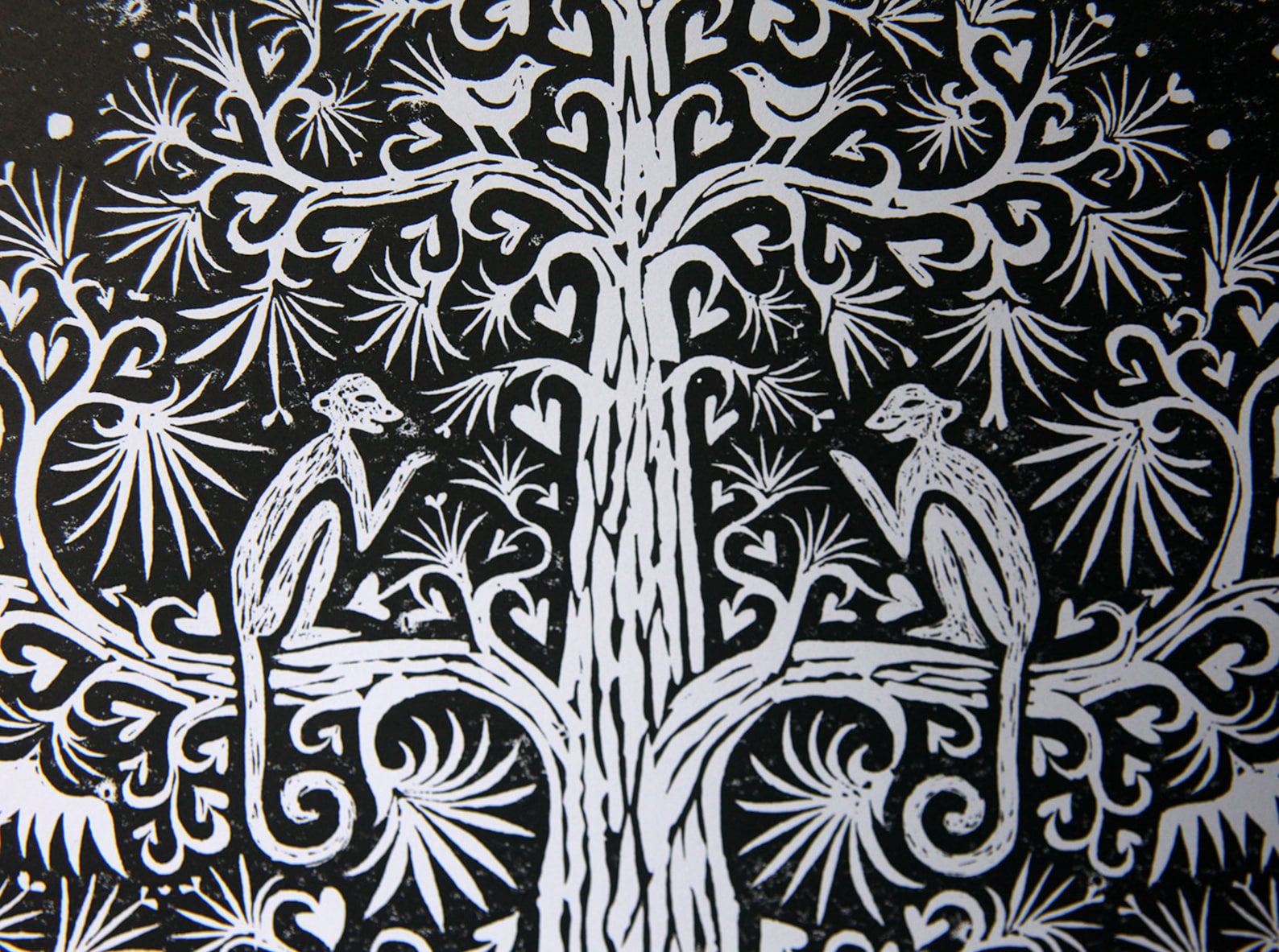 Large Linocut Print Big Linocut Print Tree of Life Print | Etsy