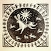 Linocut Print Sun Celestial Hare Rabbit Bunny - Etsy