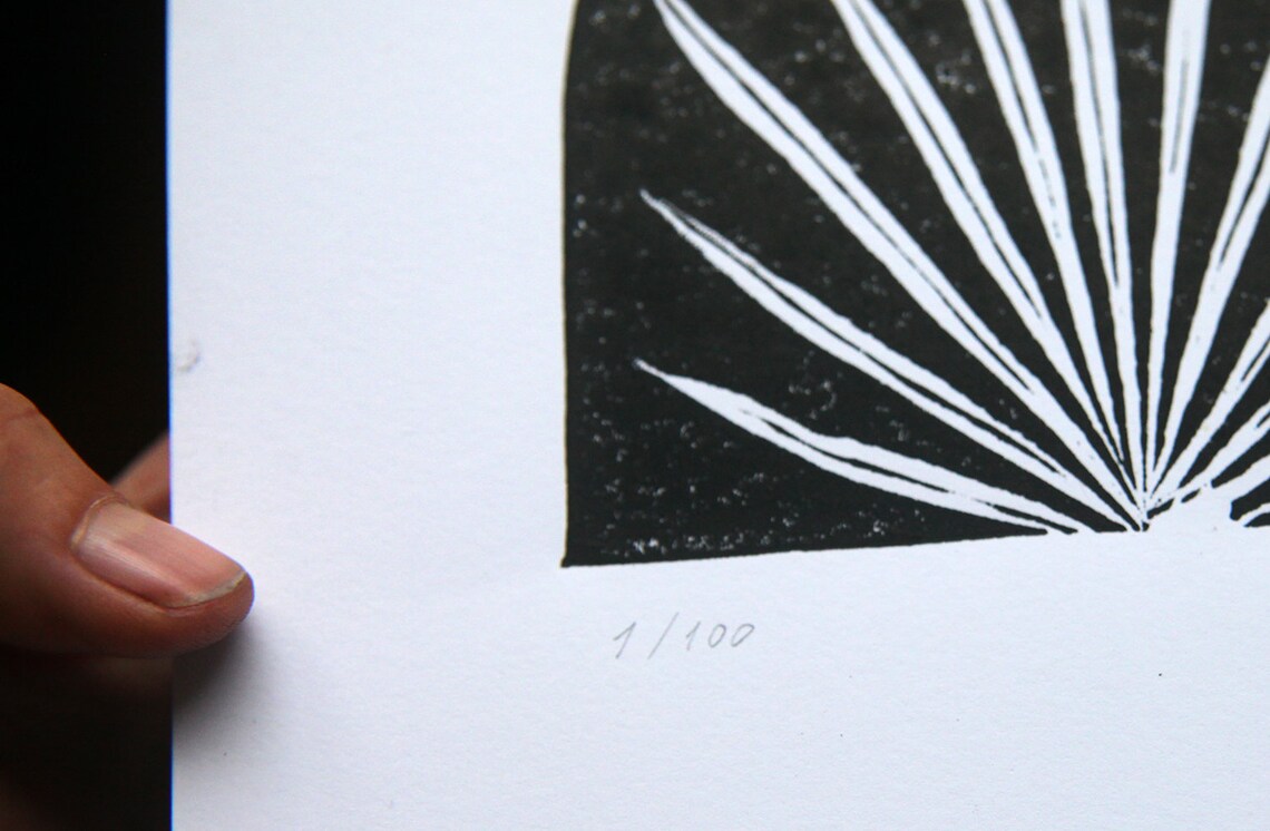 Large Linocut Print Big Linocut Print Tree of Life Print | Etsy