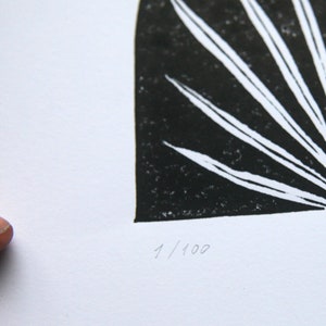 Large Linocut Print, Big Linocut Print, Tree of Life Print, Goat Art - Etsy