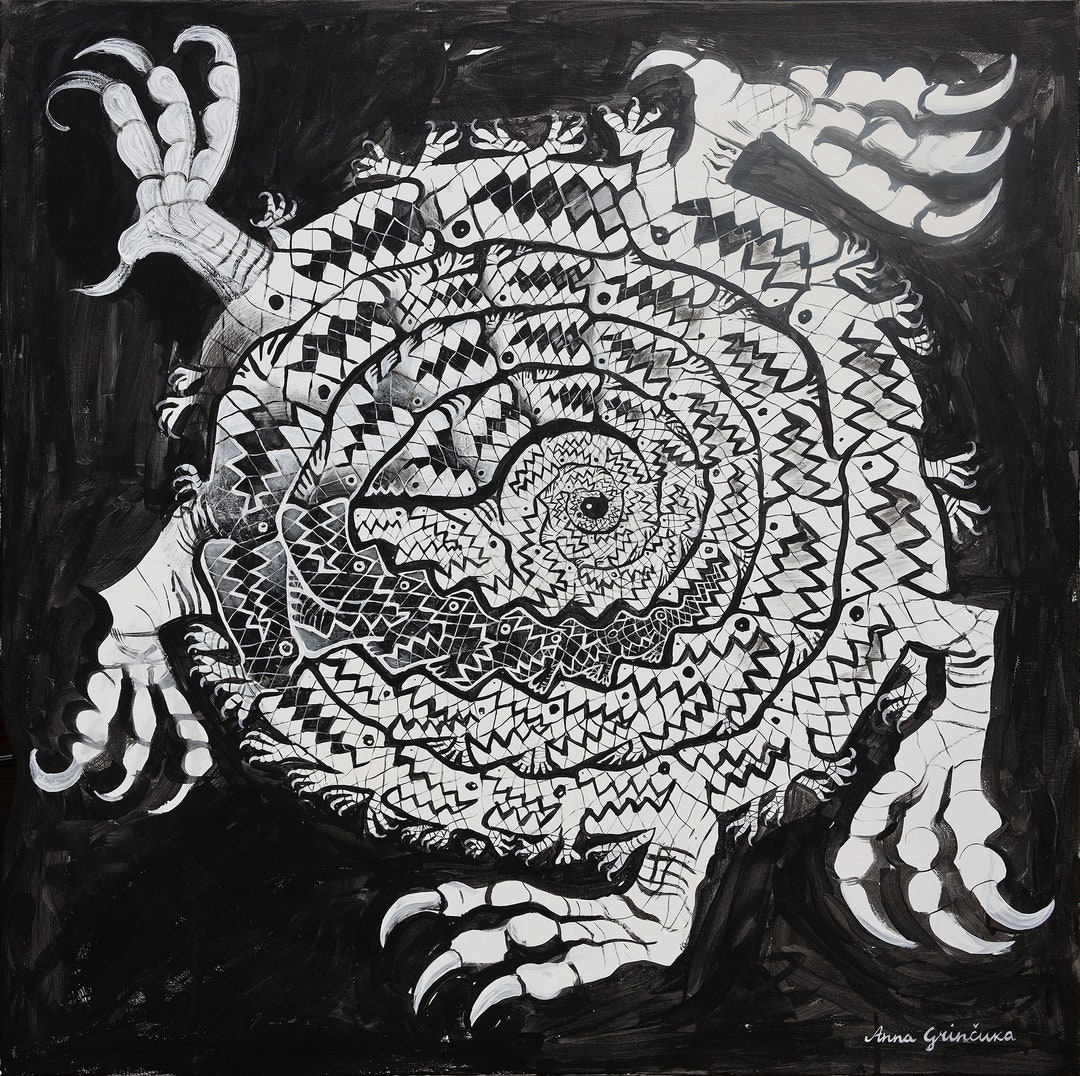 Oroboros Art, the Ouroboros, Acrylic on Canvas, Original Painting - Etsy