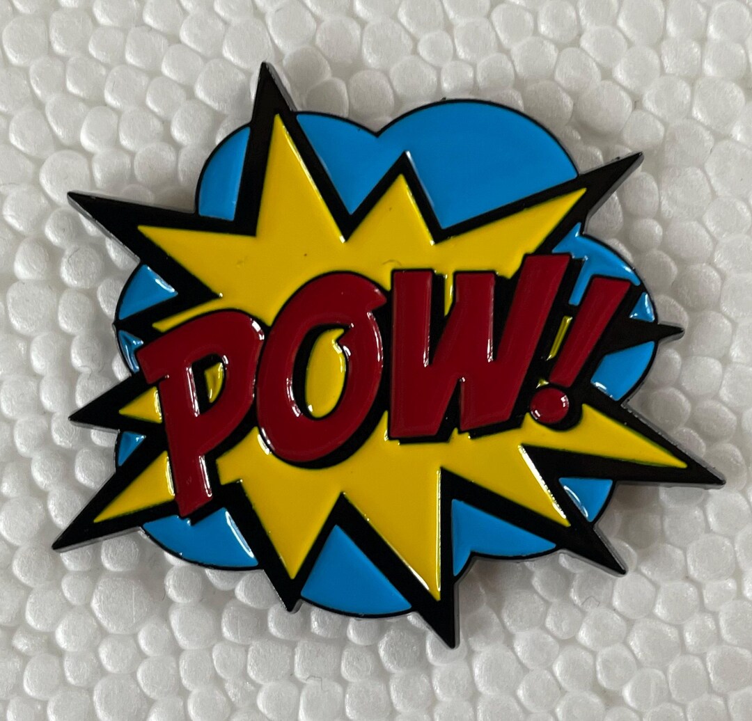 POW Comic Book Superhero Cartoon Action Enamel Pin Badge - Etsy