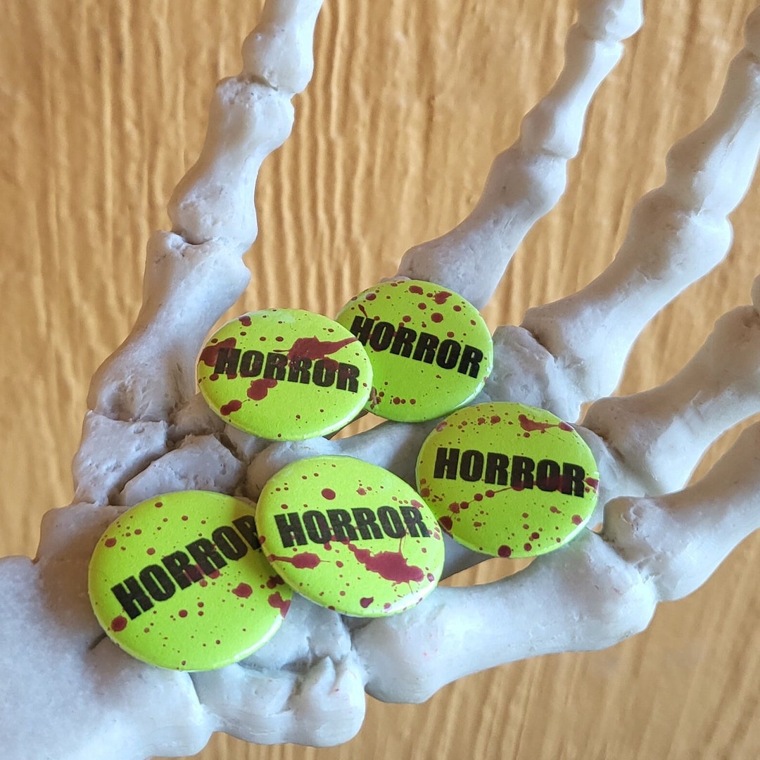Painted Blood Splatter Horror Video Store Pins Round Pinback - Etsy