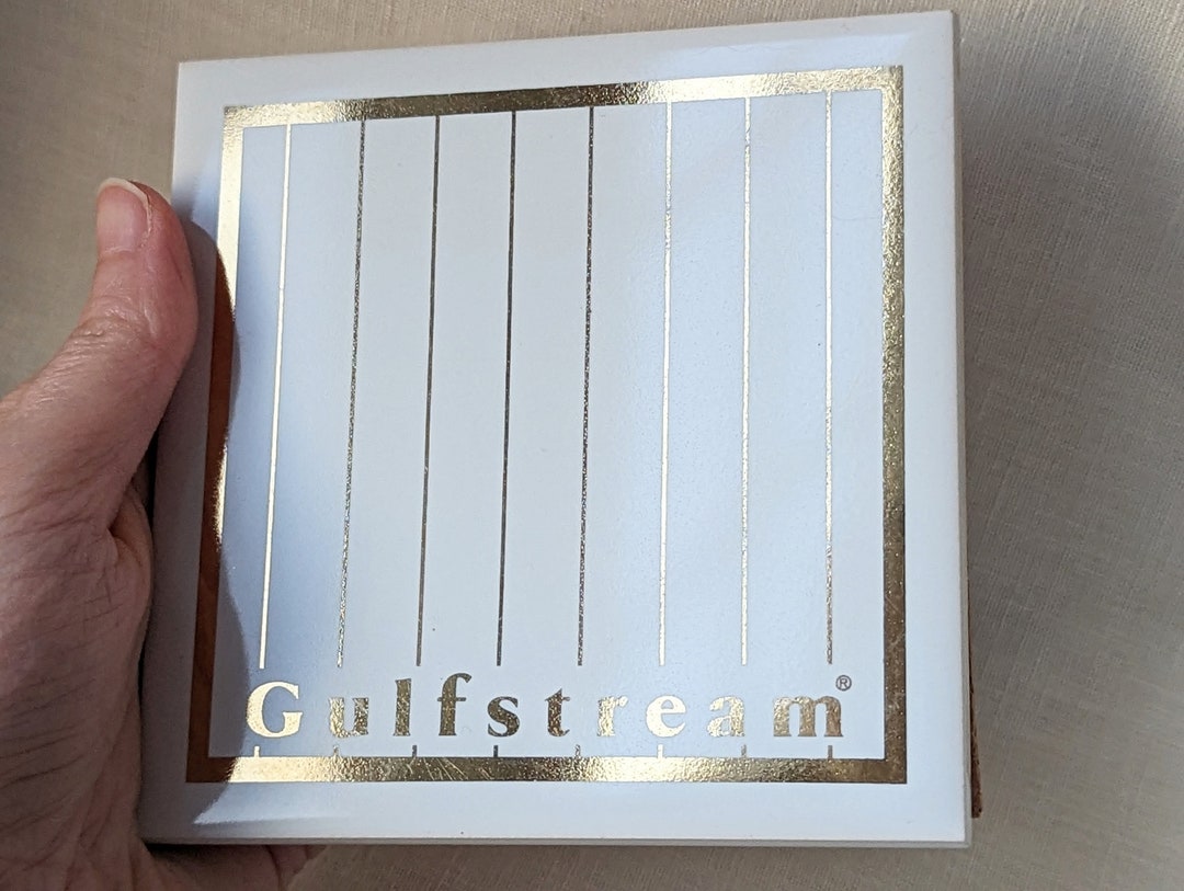 Vintage Gulfstream Jet Coaster, Ceramic Coaster in White and Gold ...