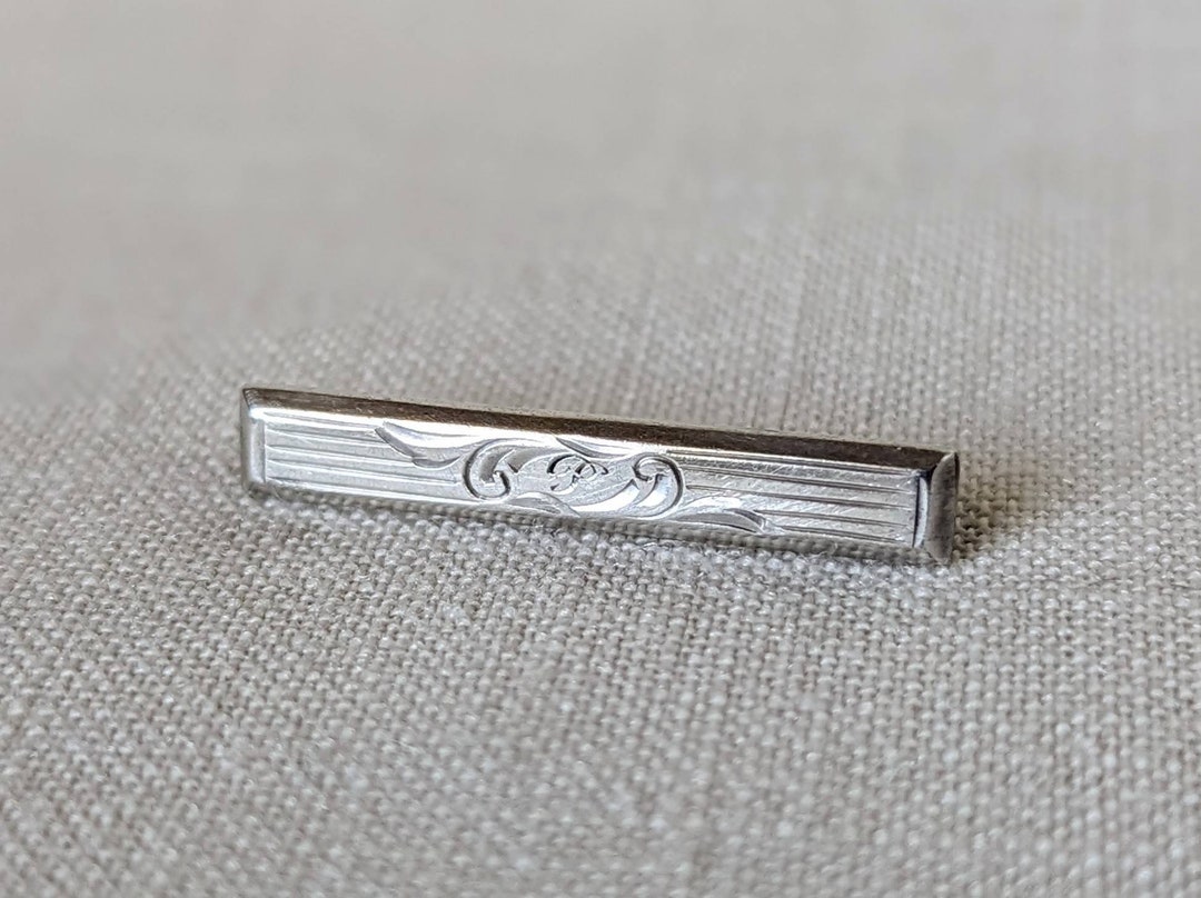 Vintage Sterling Silver Monogrammed Bar Pin With Monogram P, Vintage ...