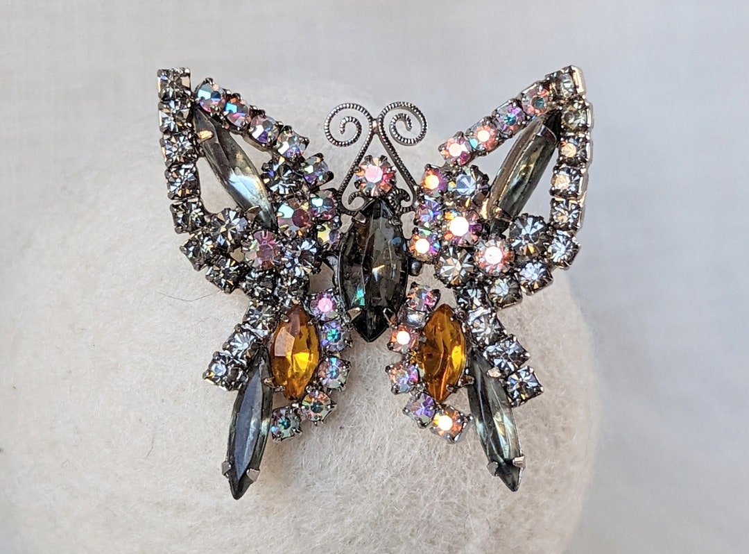 Vintage Juliana Rhinestone Butterfly Brooch, Rhinestone Brooch, Juliana ...