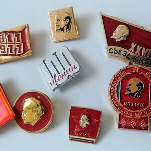 9 Communist Pins - Vintage Soviet Ukraine Bulgarian Communist Badge Pin ...