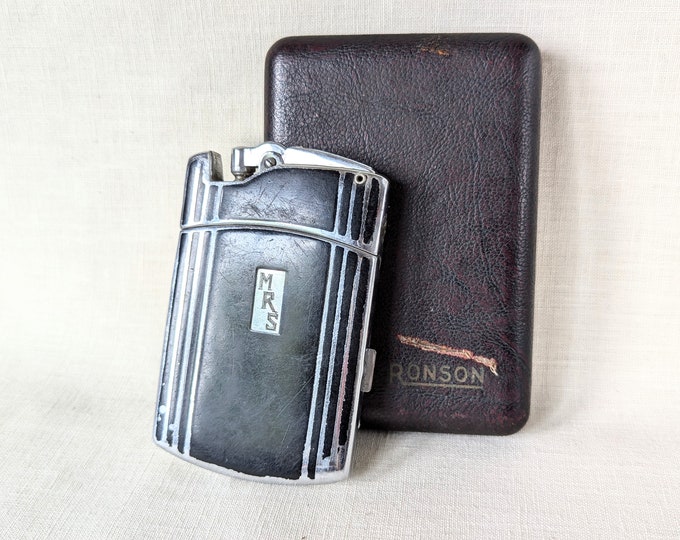 Vintage 1930s Art Deco Ronson Tuxedo Lighter Cigarette Case, Vintage ...